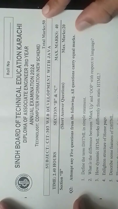 CIT - 303 Web Development With Java 3rd year DAE #shortvidio #DAE #Eraj #science #short # ...