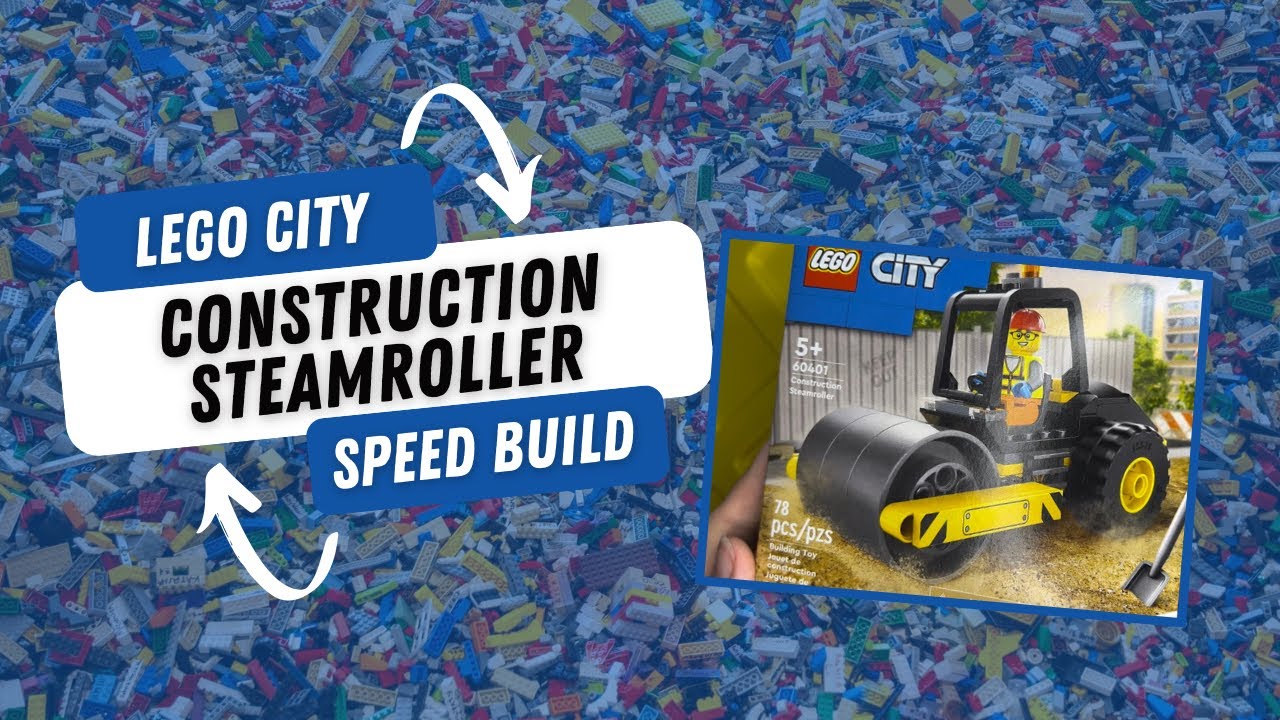 LEGO City Construction Steamroller Toy Set 60401 Speed Build - YouTube