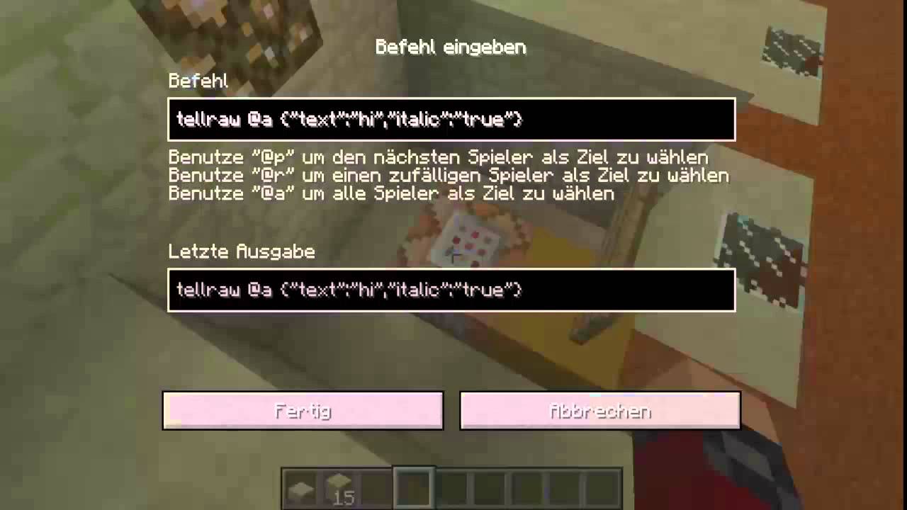 Minecraft 1.7.2 Kommandoblock Tutorial 01# Textformatierung - YouTube