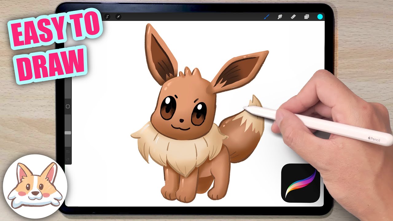How to Draw Eevee from Pokémon | Step-by-Step Procreate Tutorial - YouTube