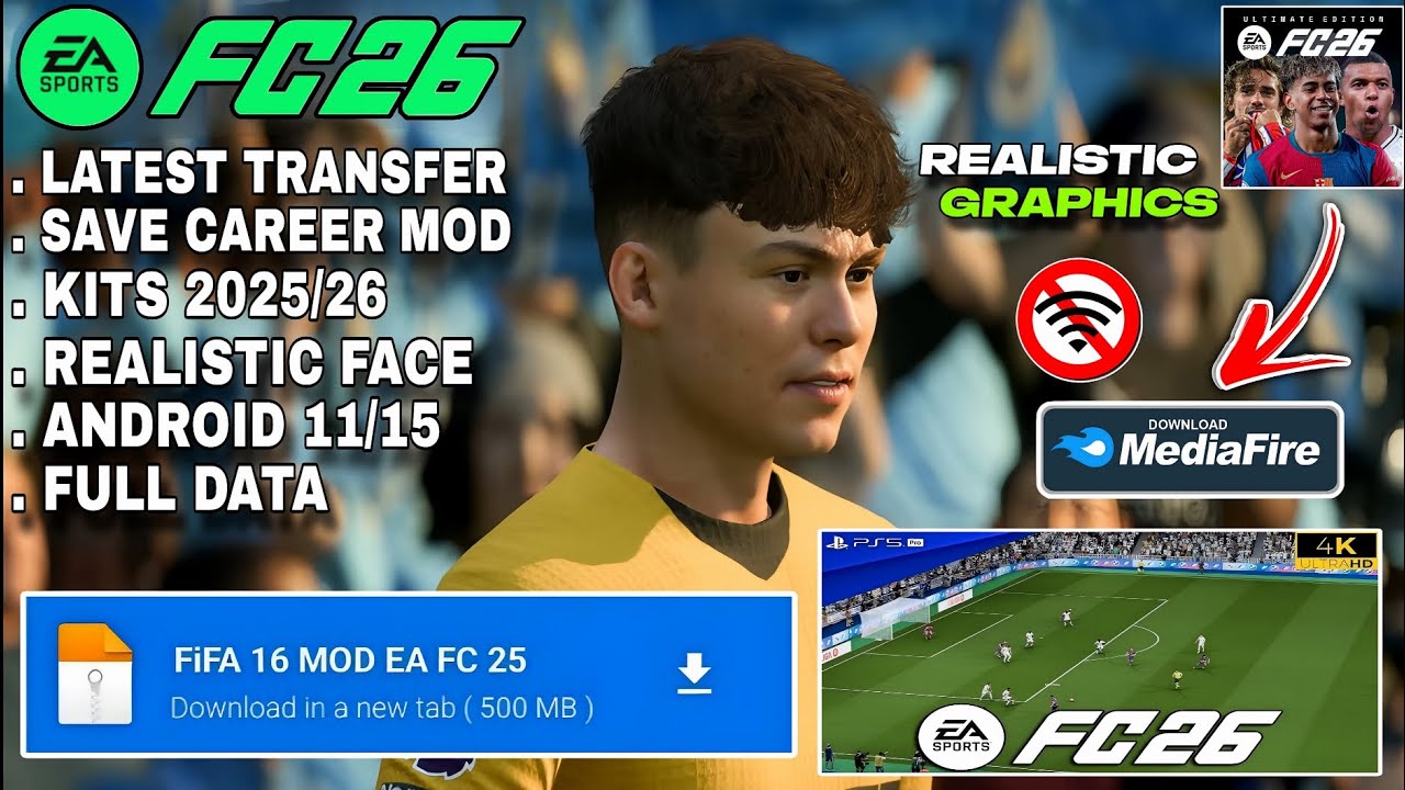 NEW 2025! FIFA 16 MOD EA FC 26 Android Offline | Can Career Mode + All ...