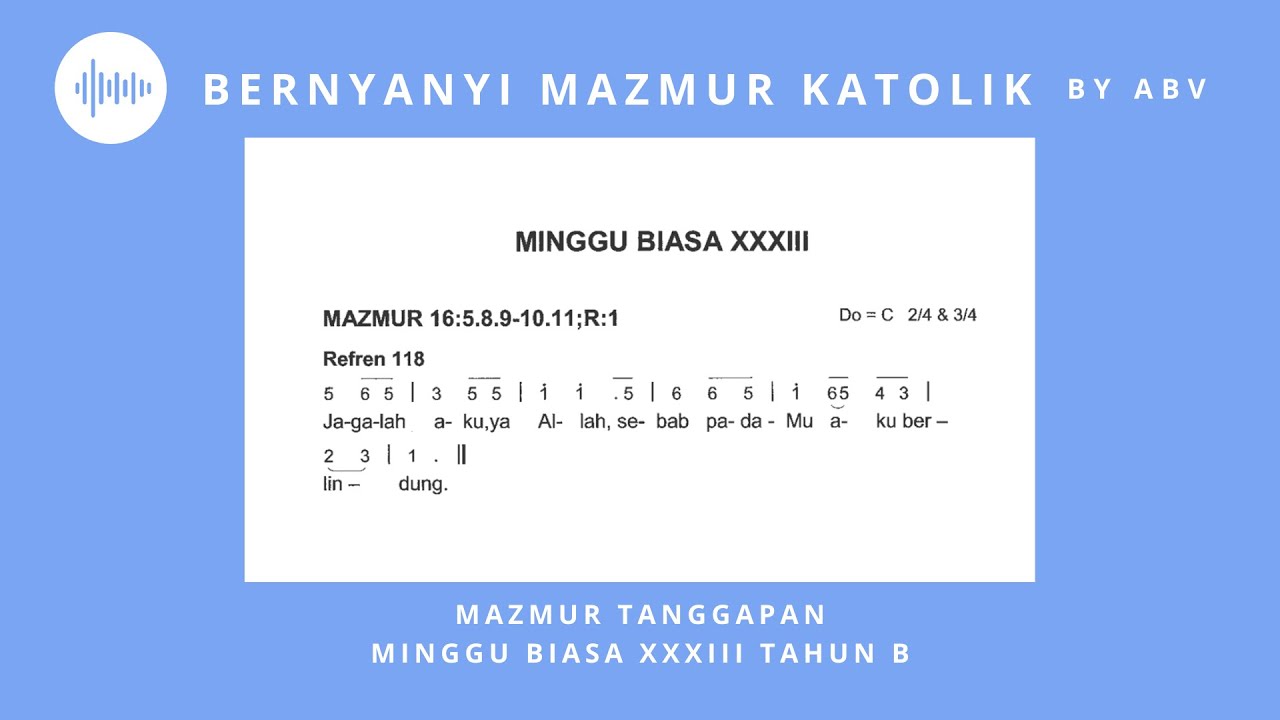 Mazmur Tanggapan Minggu Biasa Xxxiii Tahun B Bernyanyi Mazmur