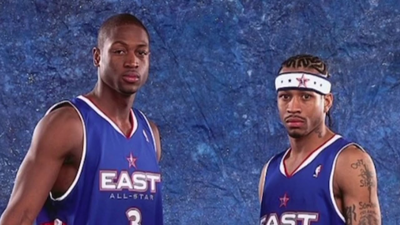 Dwayne Wade and Allen Iverson show love to each other during NBA ...