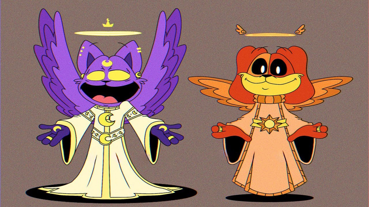 Catnap & Dogday Dressed as Angels | Poppy Playtime Comic Dub - YouTube