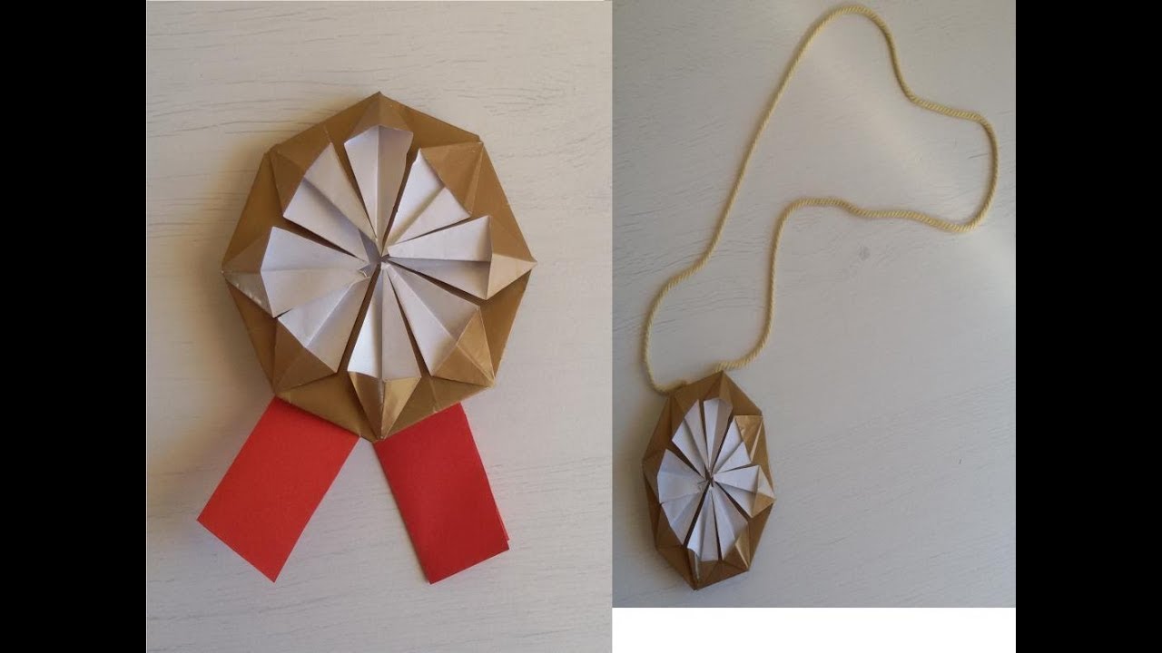 Learn How to Make an Origami Paper Medal, DIY Handmade Crafts - Medalla ...