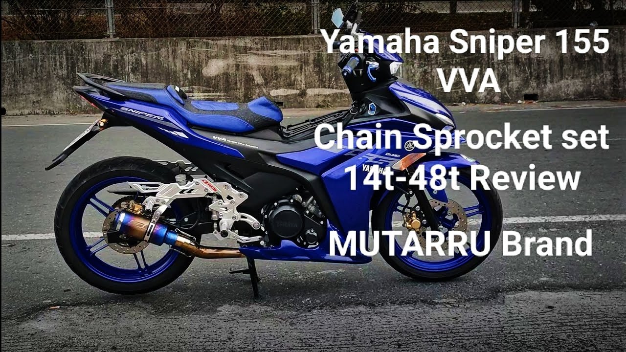 YAMAHA SNIPER 155 VVA Short Review Chain sprocket set 14t-48t (Mutarru ...
