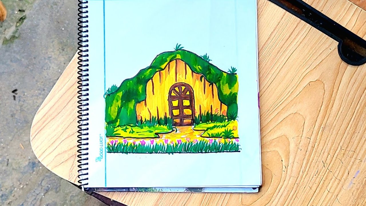 how to draw a fairy house... amazing fairy house drawing #easy art ...