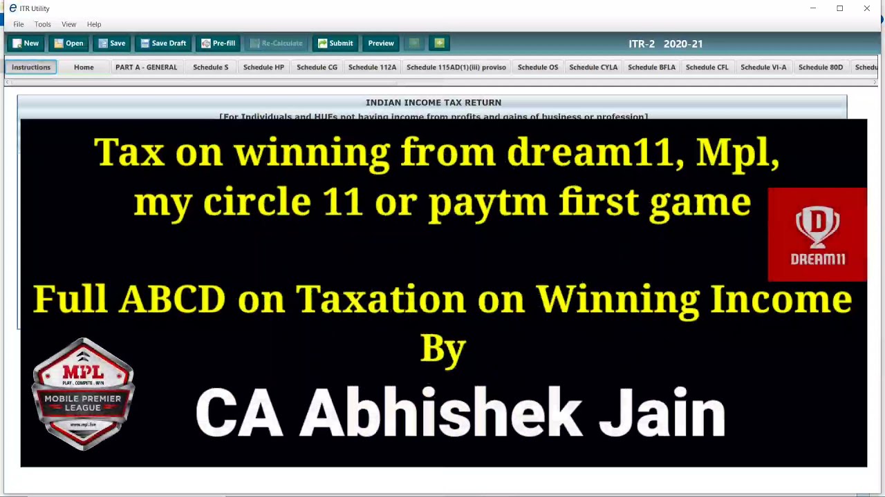 Tax on winning from dream11, MPL, My11Circle | ITR Filing online for ...