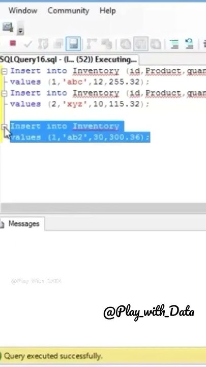INSERT SCRIPT !! in SQL TABLE #shorts #sql - YouTube