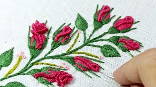 ⭐ “Rose Bud Embroidery Tutorial | Closed & Semi-Open Flowers