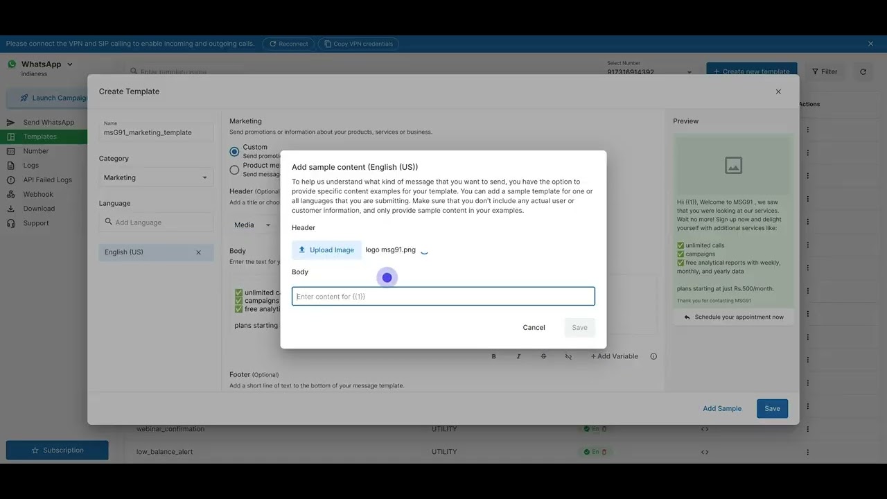 Msg91 Whatsapp Onboarding And Basic Features Youtube 9389