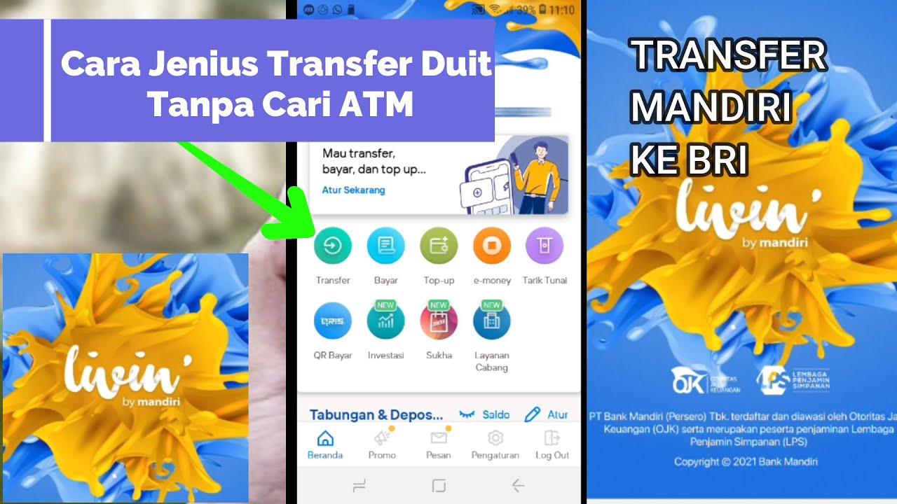 Cara Transfer Duit - Tanpa Cari ATM || cara transfer uang dari mandiri ...