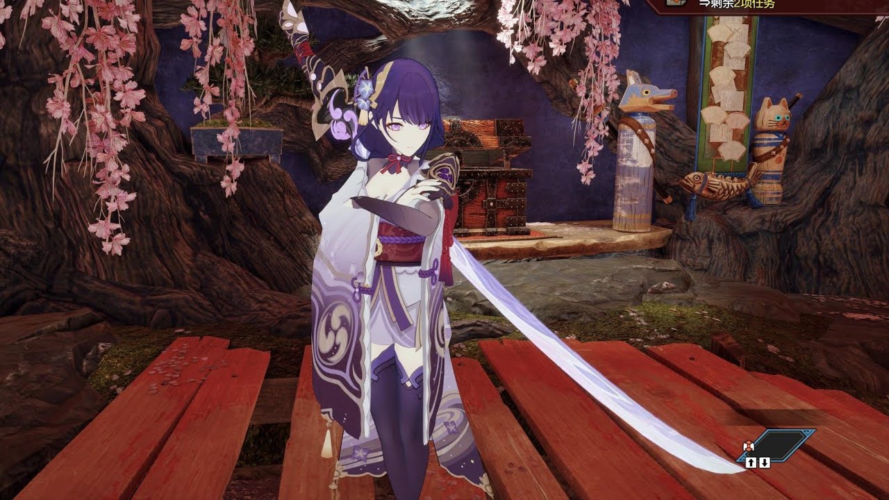 MHR mod Genshin—Raiden shogun&musou isshin - YouTube