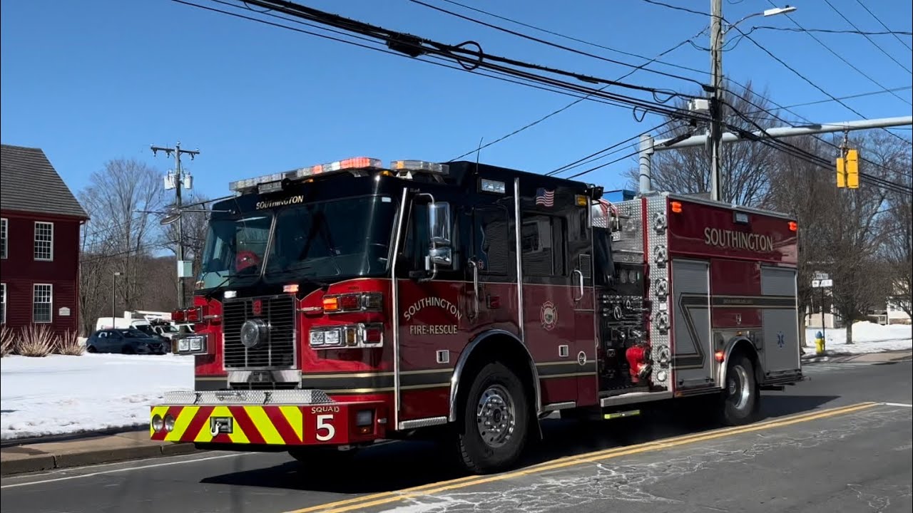 *Major Q2b + Powercall* Southington Fire Department Squad 5 responding ...