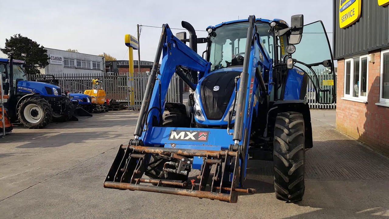 Used New Holland T5.120 & Loader - YouTube