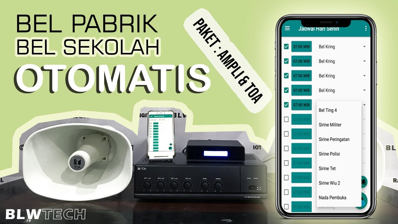Bel Pabrik Otomatis Bel Sekolah Otomatis Paket Lengkap diatur menggunakan Android Lengkap - YouTube