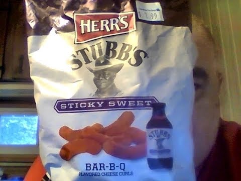 Herr's Stubb's Sticky Sweet Bar-b-q Flavored Cheese Curls - YouTube