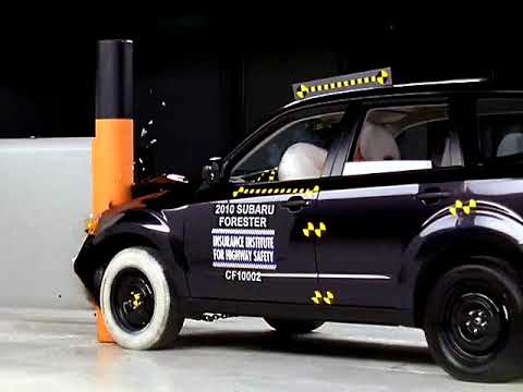 IIHS 2010 Subaru Forester SMALL OVERLAP CRASH TEST - YouTube