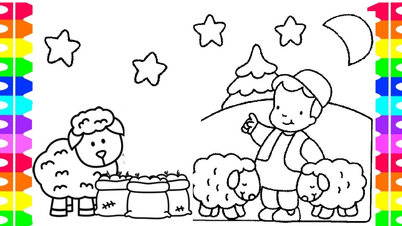 Baa Baa Black Sheep | Nursery Rhymes & Kids Songs Let's Draw and color ...