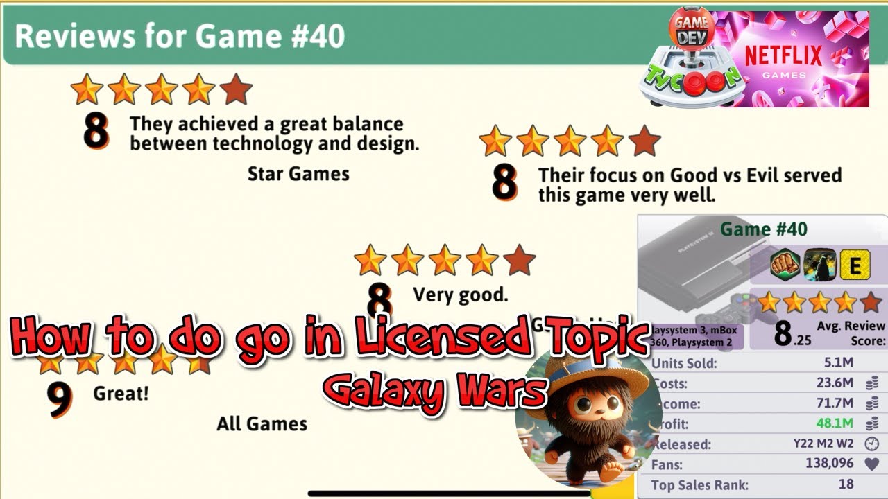 Game Dev Tycoon - Netflix - How to Create a Good License Galaxy Wars ...