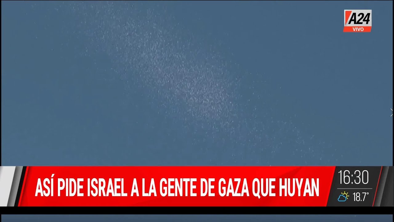 🔴 Israel lanza panfletos desde aviones para que la población de Gaza ...