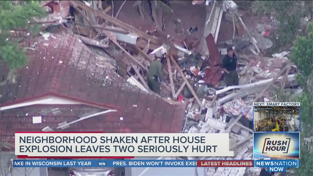 Neighborhood shaken after house explosion leaves two hurt - YouTube