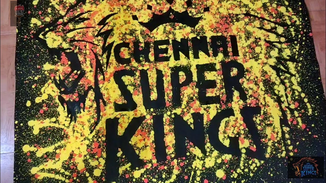 CSK Fan Boy வெறித்தனமான Painting | Chennai super king logo drawing ...