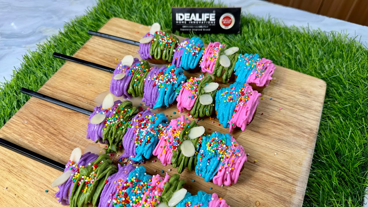 Sate Donat Mini Warna Warni - YouTube