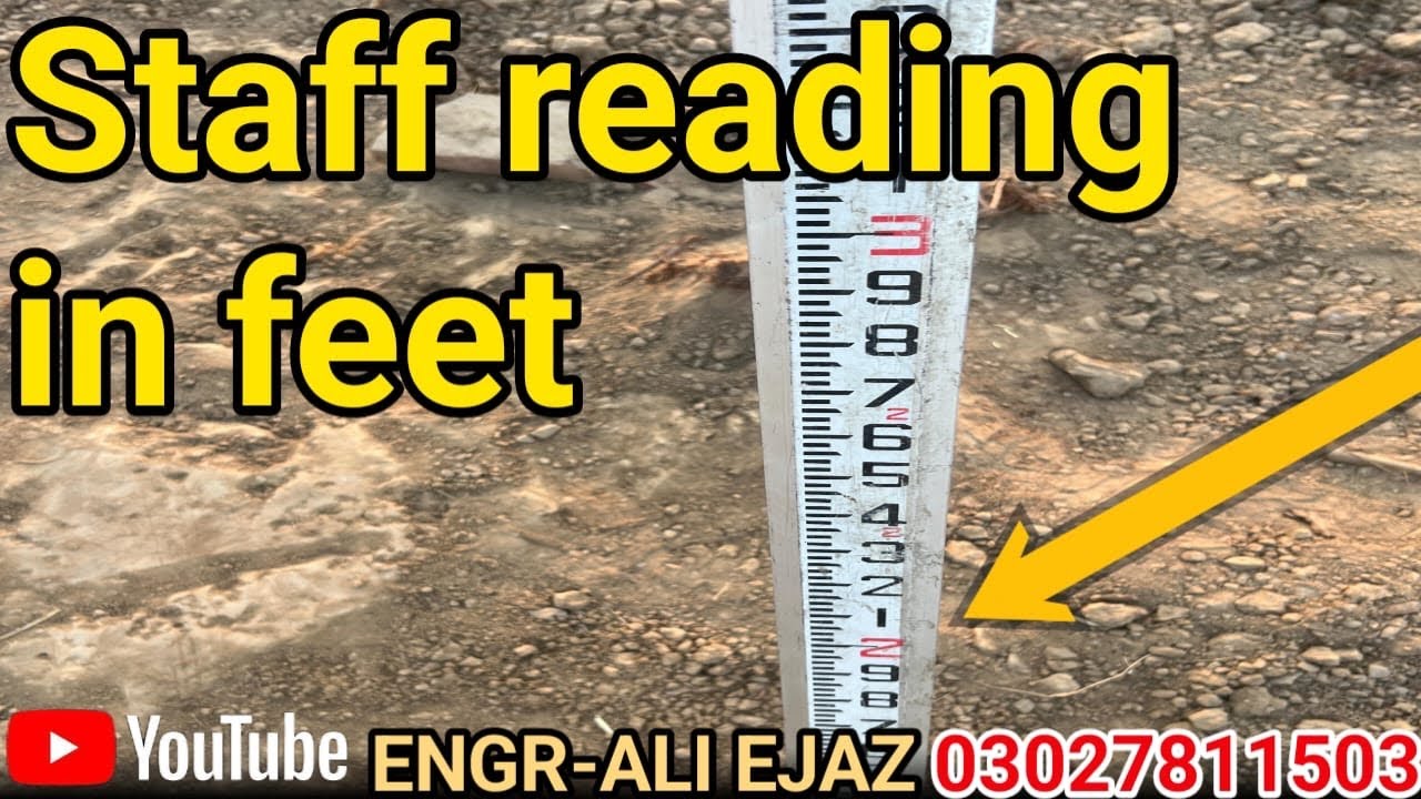 How to read staff reading in feet system | how to read Auto level staff ...