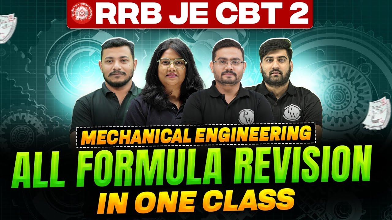 RRB JE CBT 2 Mechanical Engineering | RRB JE ALL MECHANICAL ENGINEERING FORMULA REVISION In 1 ...