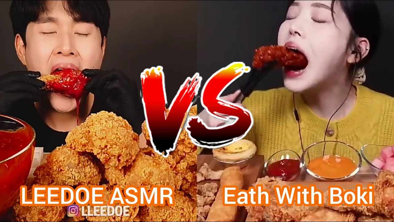 Compilations Mukbang:) Mukbang Korean Chicken 🍗😨 LEEDOE ASMR VS Eat With Boki - YouTube