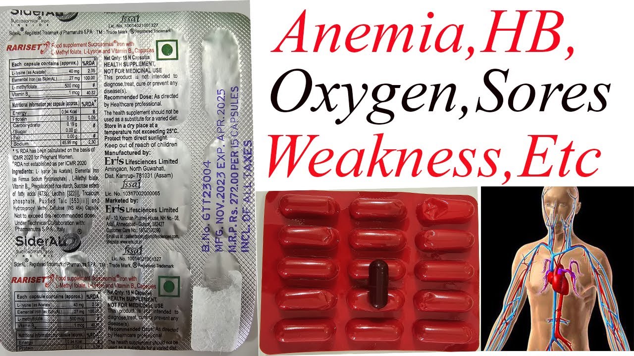 Rariset Capsule Uses | Core Sores, Anemia, Rbc, Oxygen Level, Weakness ...