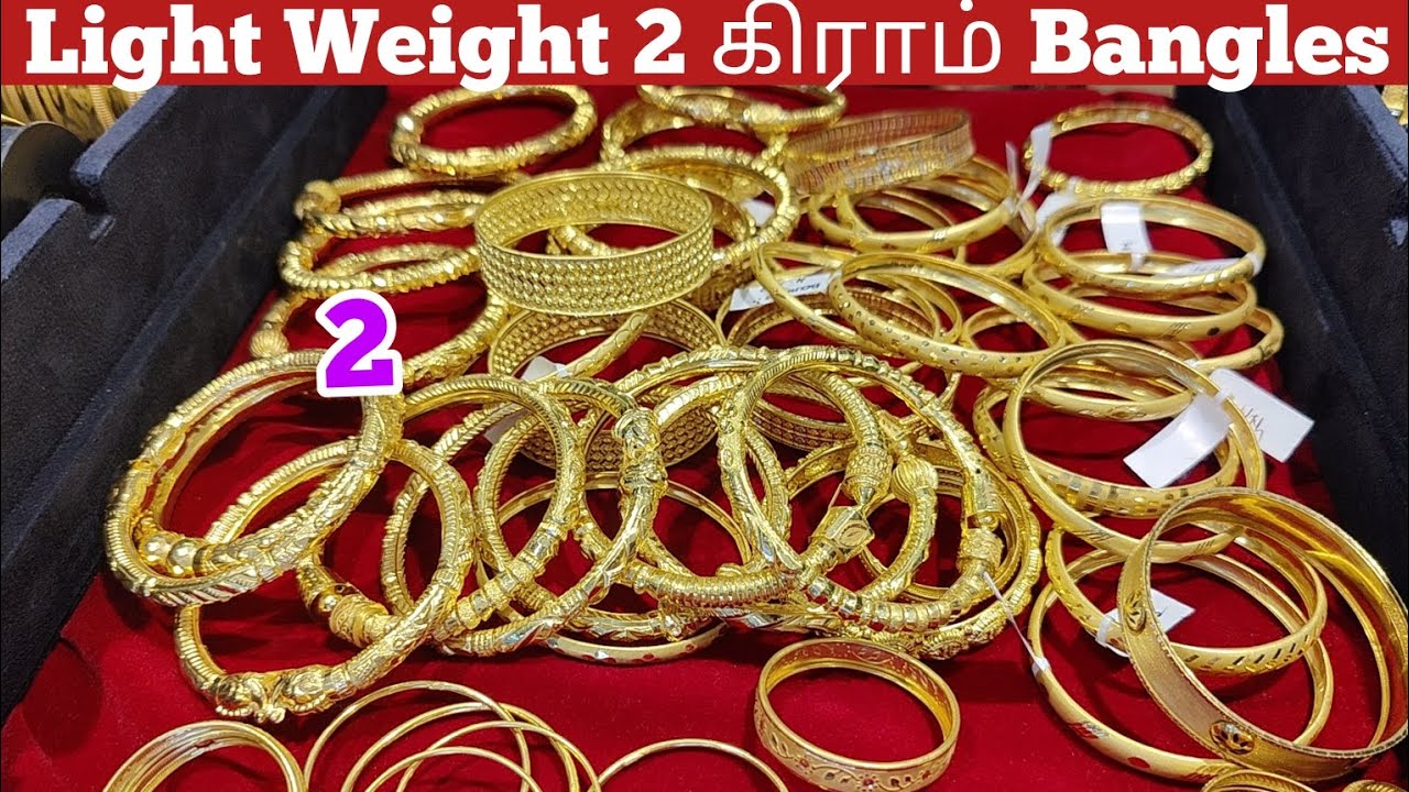 Light Weight Gold Bangles 2 Grams Onwards/Kada Bangles, Dailywear ...