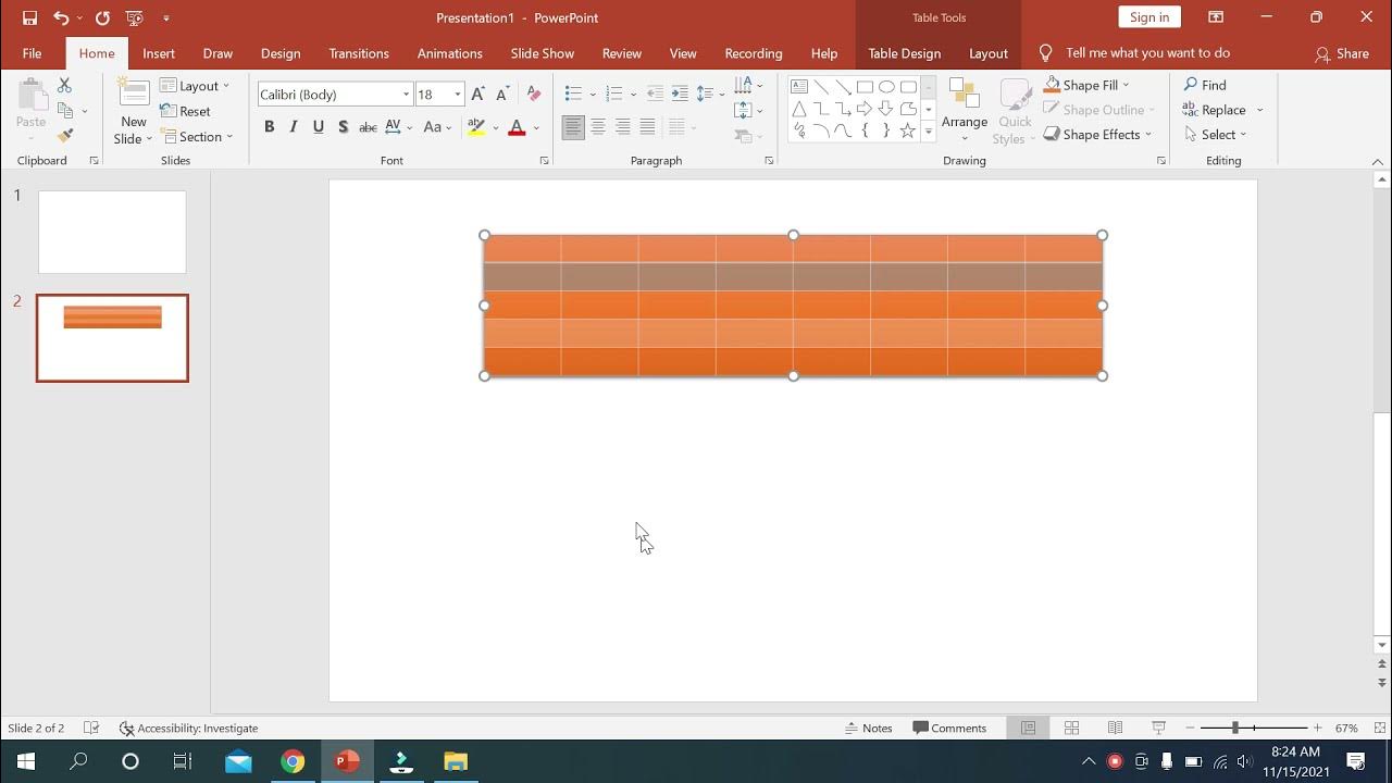 How to delete table in powerpoint - YouTube