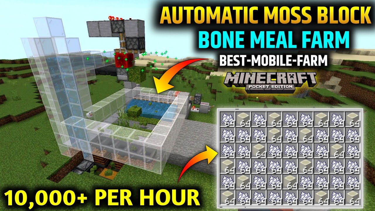SIMPLE 1.18 AUTOMATIC MOSS BLOCK BONE MEAL FARM IN MINECRAFT POCKET ...