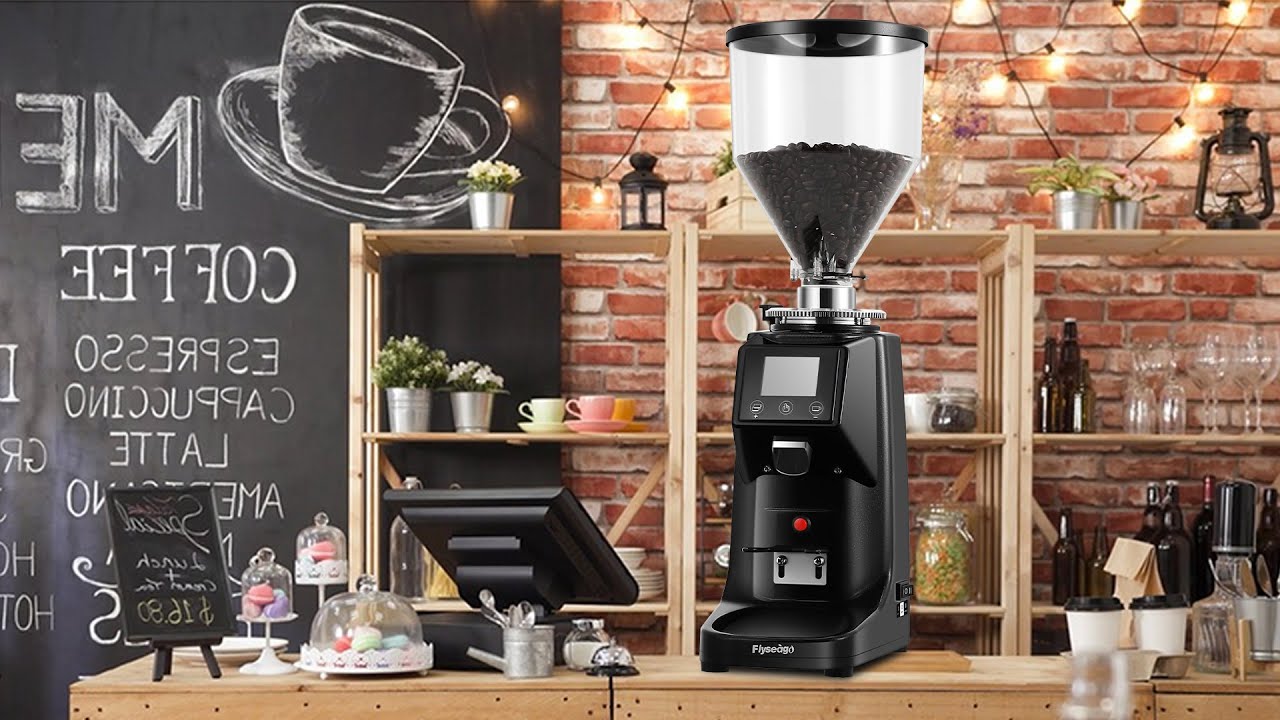 Electric Coffee Grinder Flat Burr 19 Settings & Digital Timer Display ...