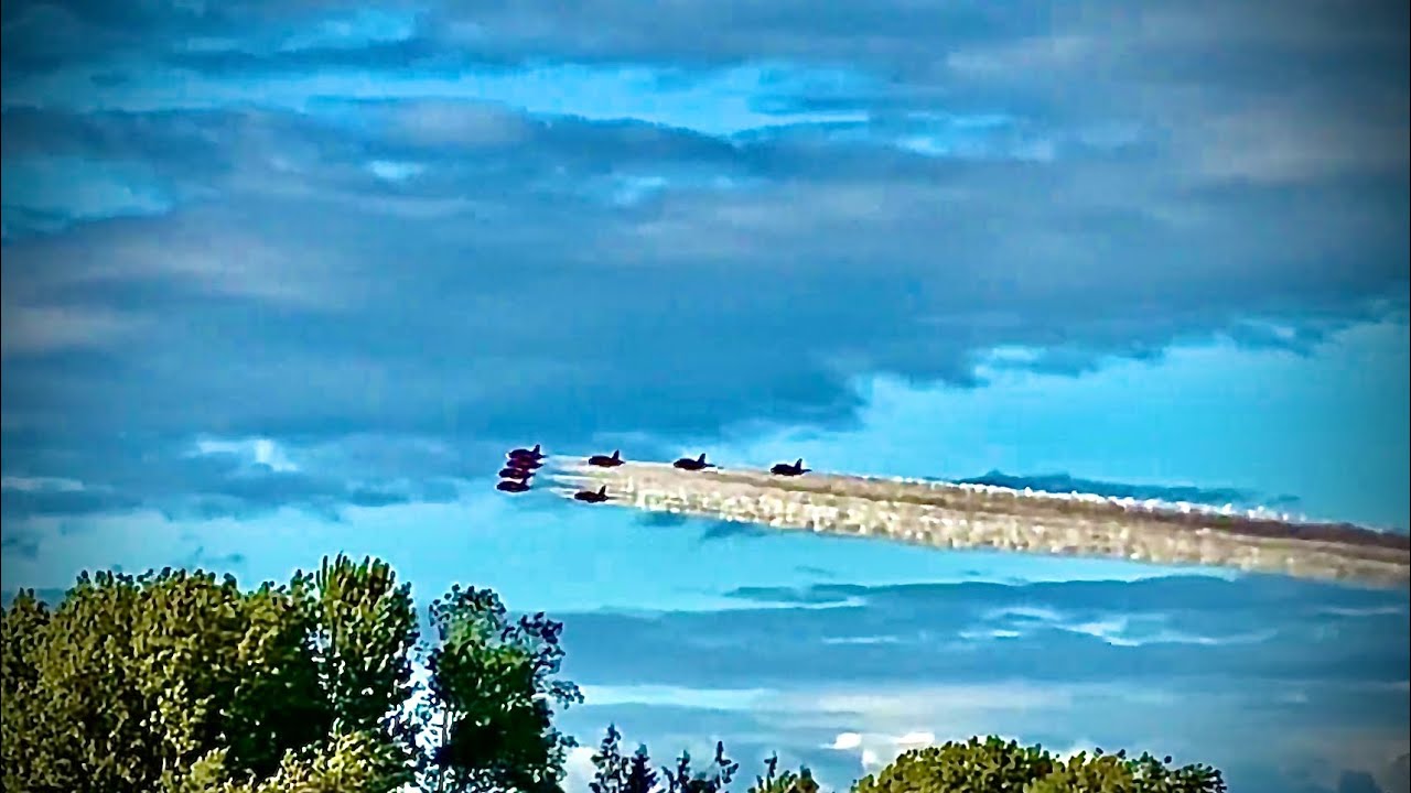 The Red Arrows in formation before performing a split right above my ...