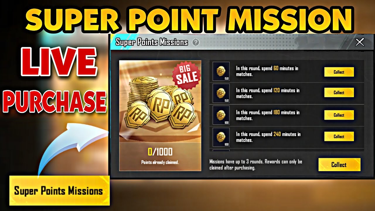 SUPER POINT MISSION EXPLAIN IN PUBG MOBILE / BGMI | GET FREE 3000 RP ...