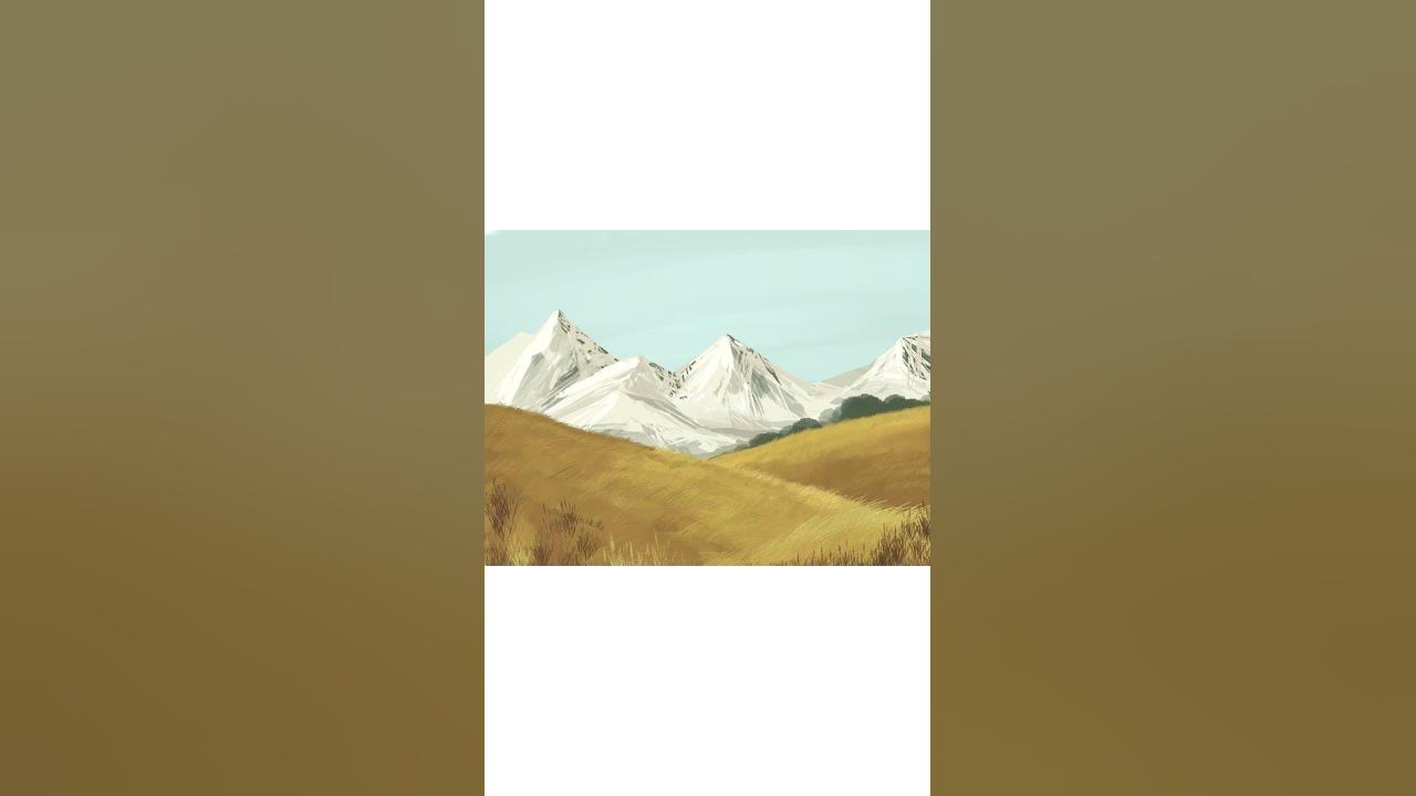 Procreate landscape painting. Mountains #procreateart # ...