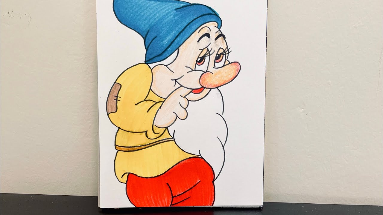Cute dwarf drawing from snowwhite - YouTube