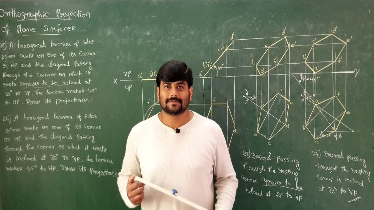 22 - Orthographic projection of hexagonal lamina #2- Module 2 ...