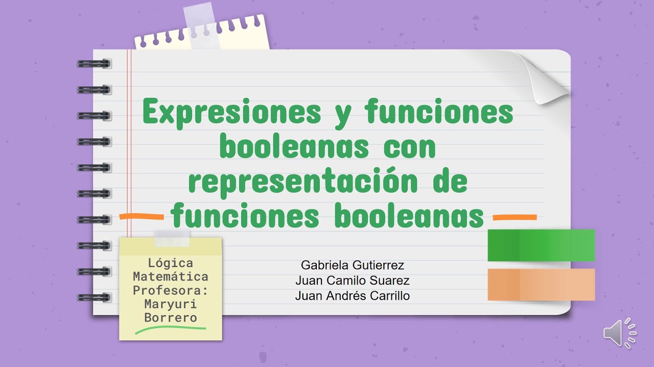 Expresiones y funciones booleanas con representación de funciones ...