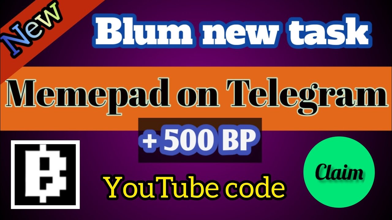 Memepad on Telegram | Memepad on Telegram Blum YouTube video | Blum Today code - YouTube
