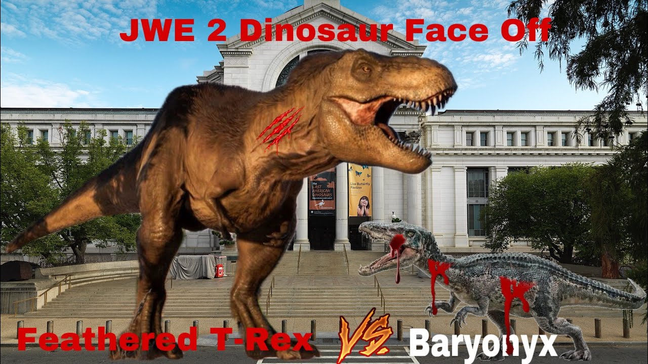 JWE 2 Dinosaur Face Off Feathered T-Rex vs Baryonyx 2024 - YouTube