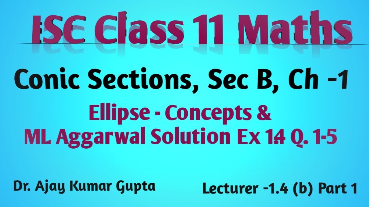 "ISC Class 11 Maths: Ellipse Concepts & ML Aggarwal Solutions Ex 1.4 (Q ...
