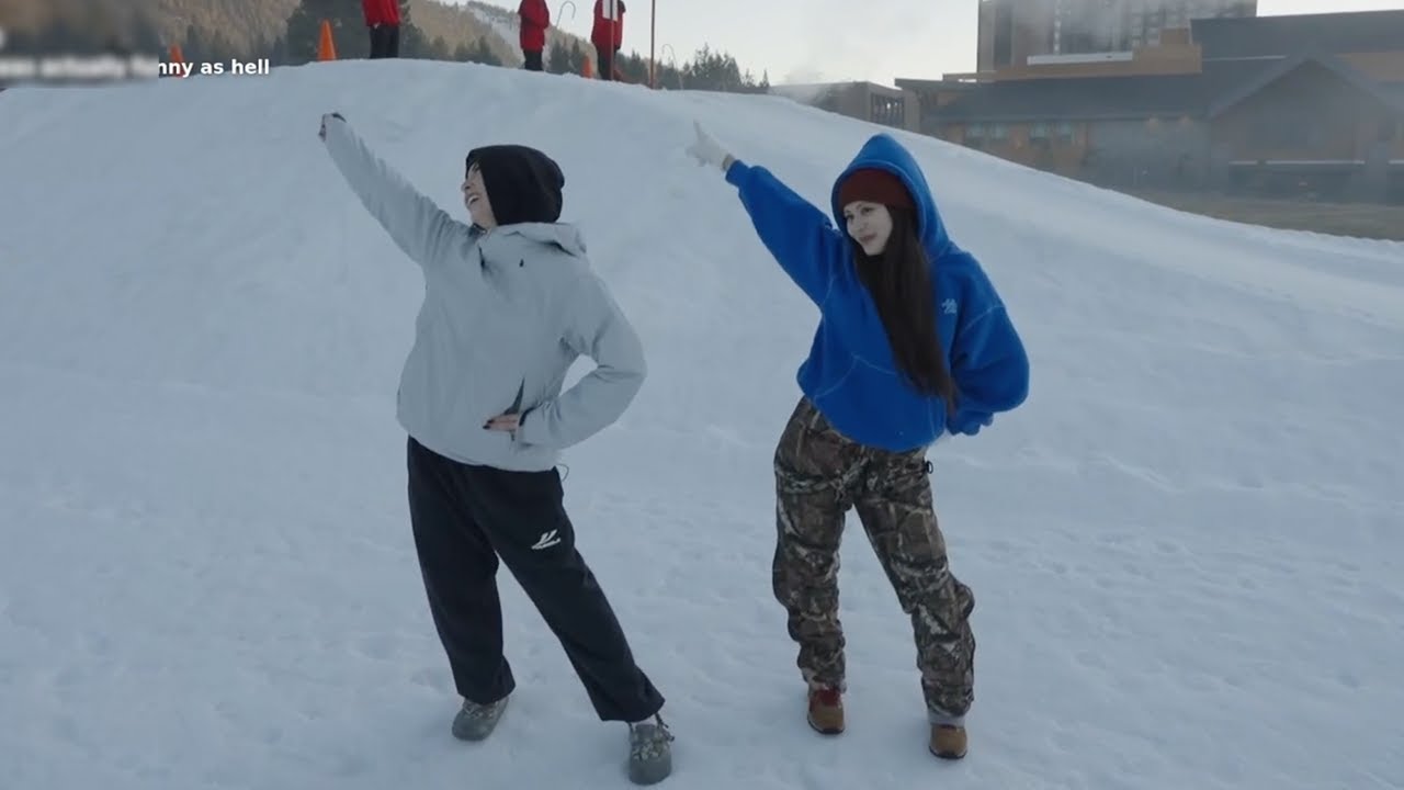 Sakura and Bri Filming a Tik Tok in the Snow - YouTube