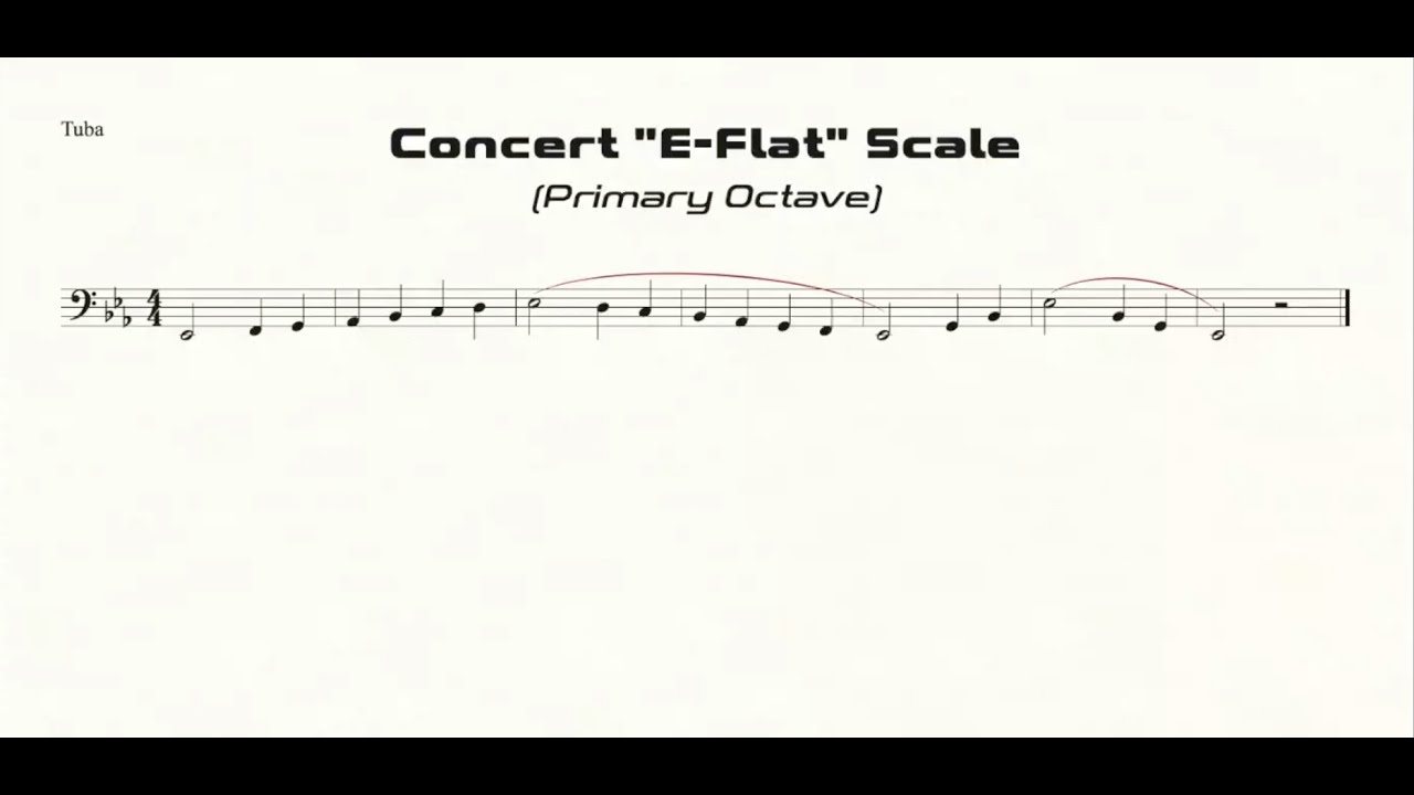 Tuba E-Flat Scale Practice in Half-Quarter All-State Pattern (primary ...