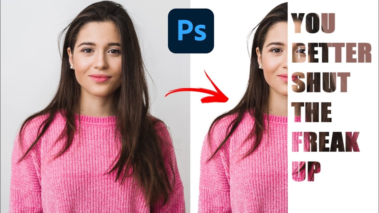 Half Face Text Portrait effect | Short Photoshop Tutorial - YouTube