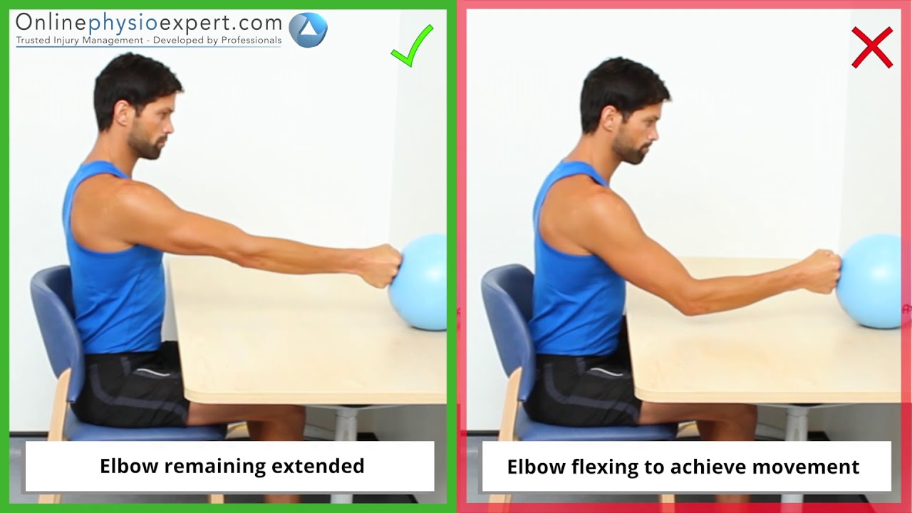 Seated shoulder protraction strength 2 R - YouTube