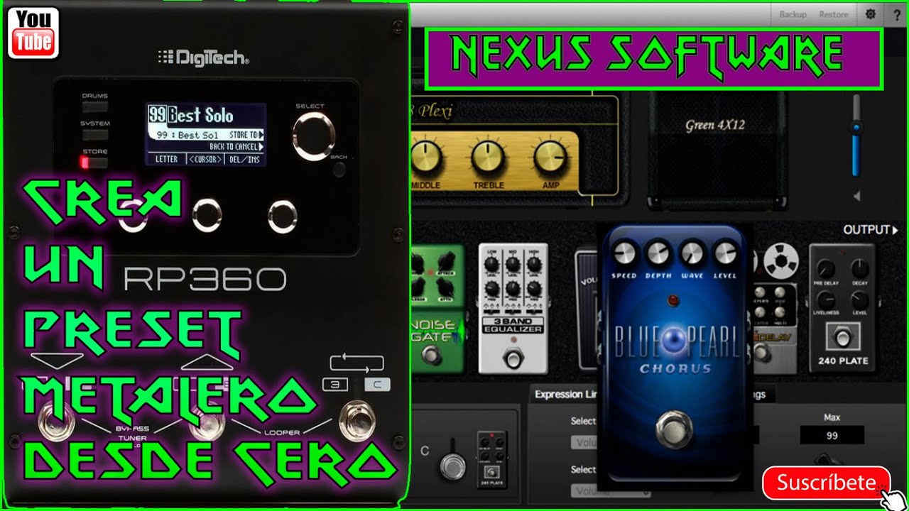 nexus digitech rp 360 edicion de presets - YouTube